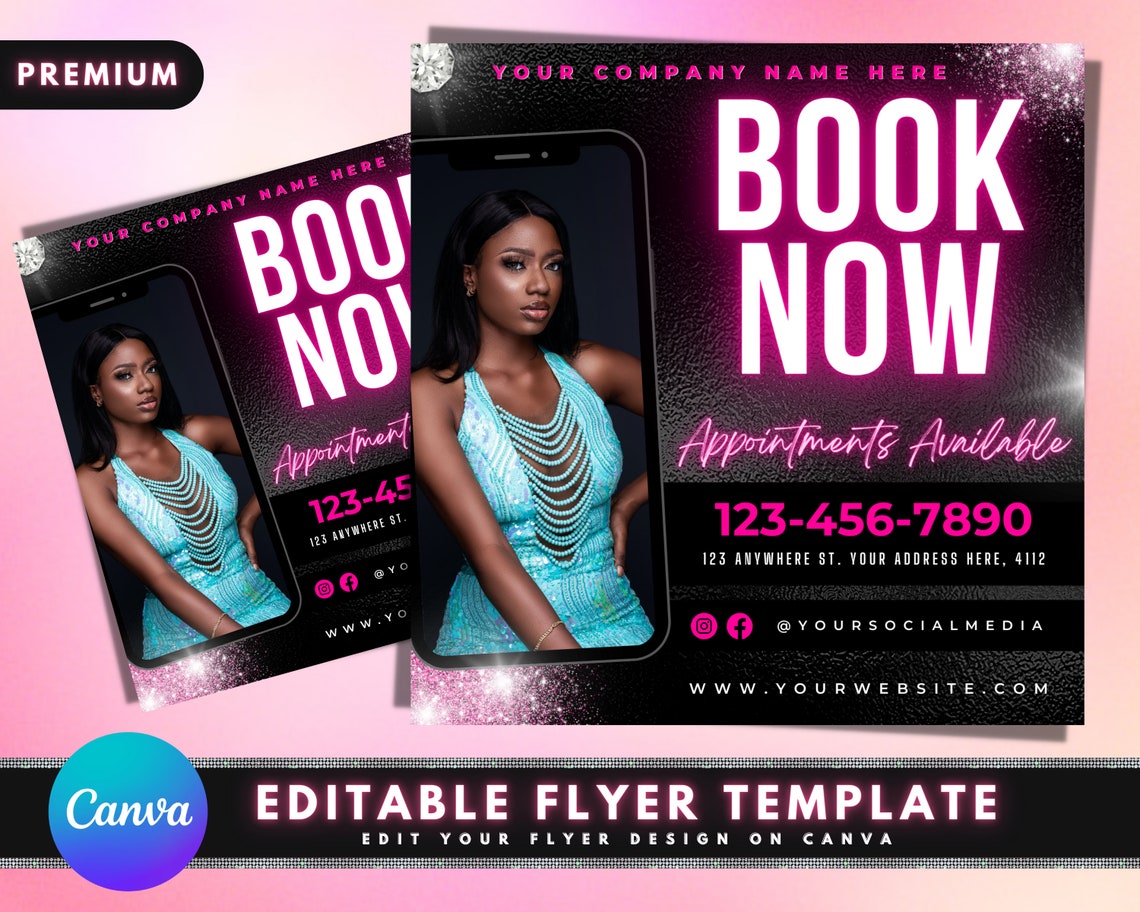 DIY Book Now Flyer DIY Flyer Template Design Appointments - Etsy