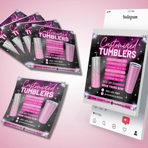 Customized Tumblers Flyer, DIY Flyer Template Design, Custom Printed ...
