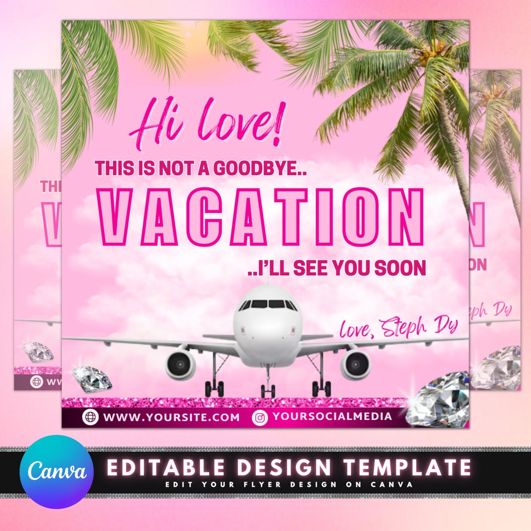 Business Vacation Flyer, DIY Flyer Template Design, We Are on Vacation ...