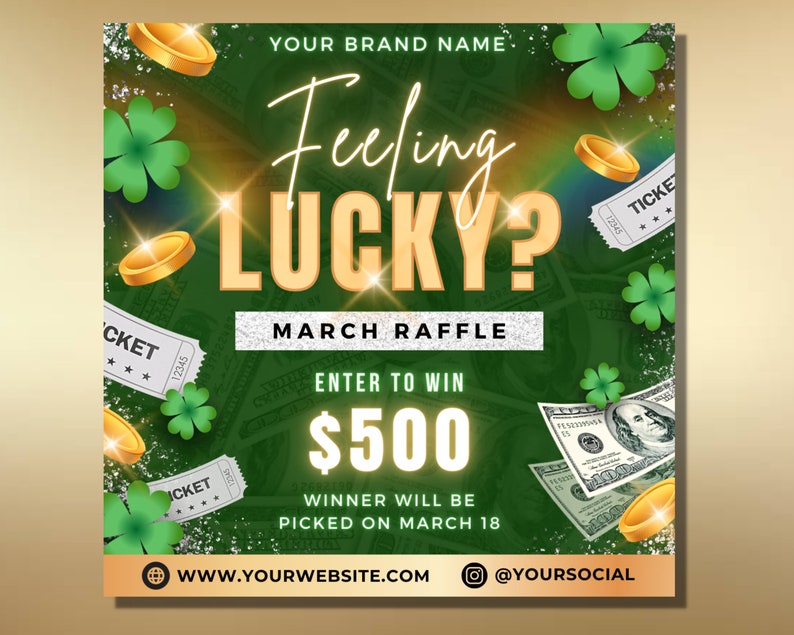 March Raffle Flyer, DIY Flyer Template Design, Hair Flyer, Raffle ...