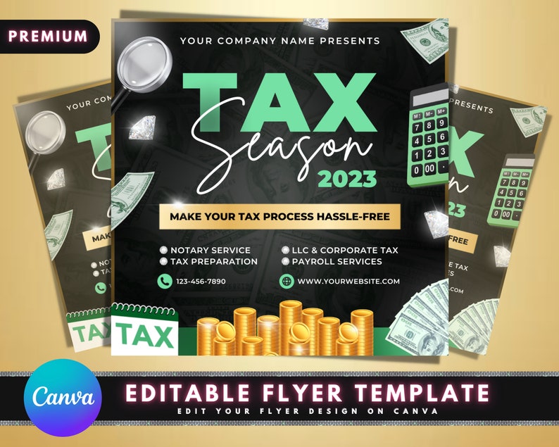 Tax Season Flyer DIY Flyer Template Design Tax Prep Service - Etsy