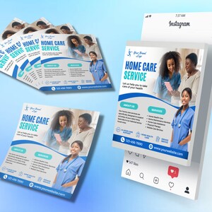 Home Care Service Flyer, DIY Flyer Template Design, Home Health Care ...