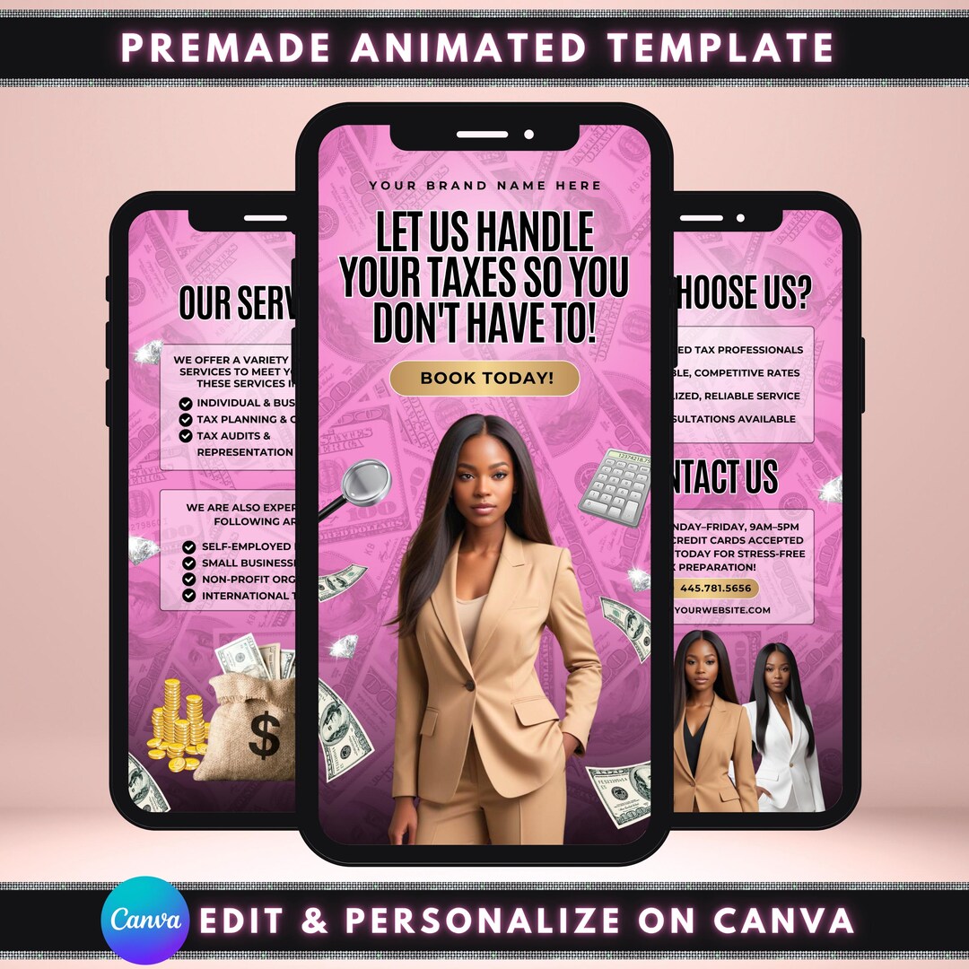 Animated Tax Preparation Services, DIY Template Design, Tax ...