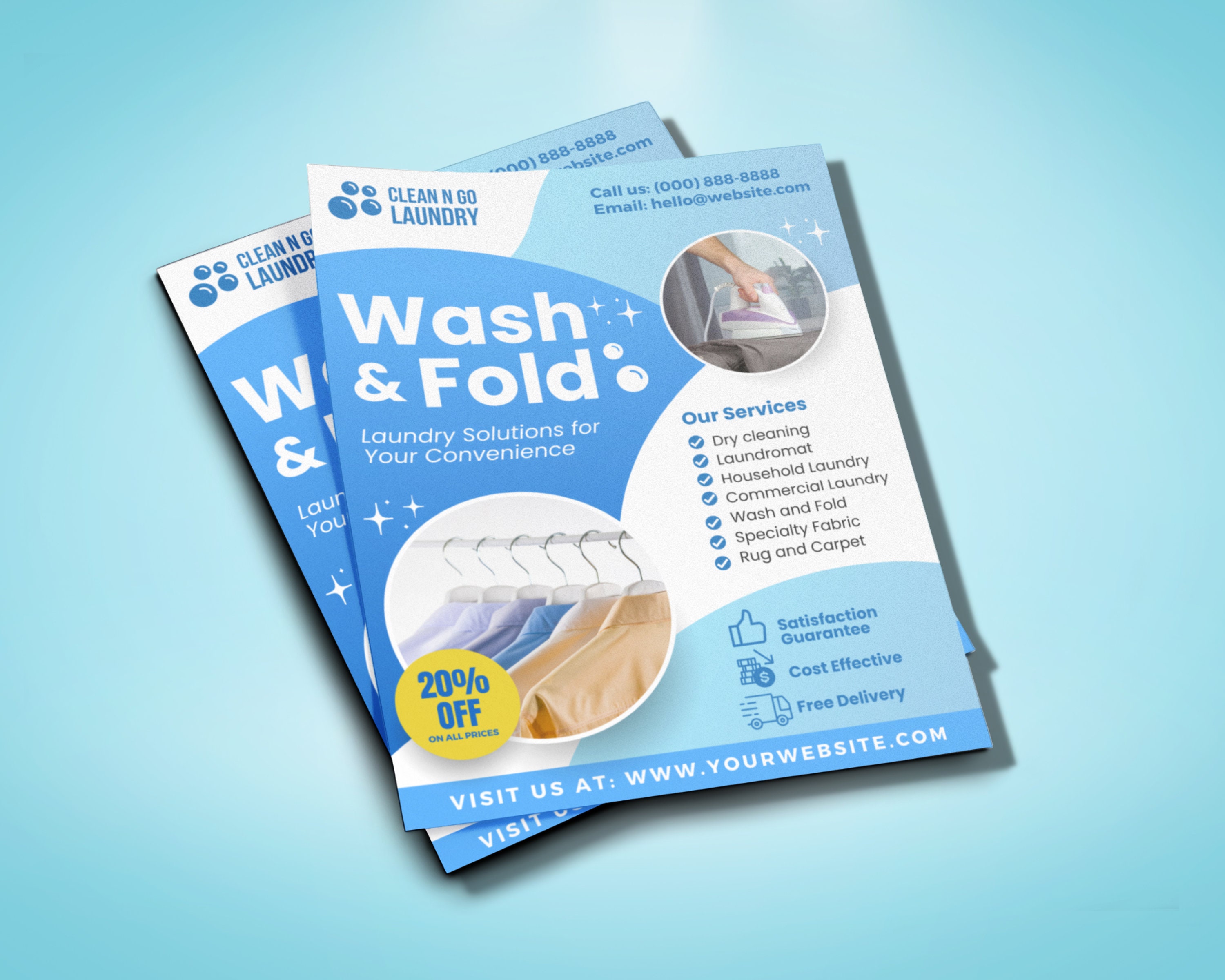 Laundry Service Flyer, DIY Flyer Template Design, Dry Cleaning Flyer ...