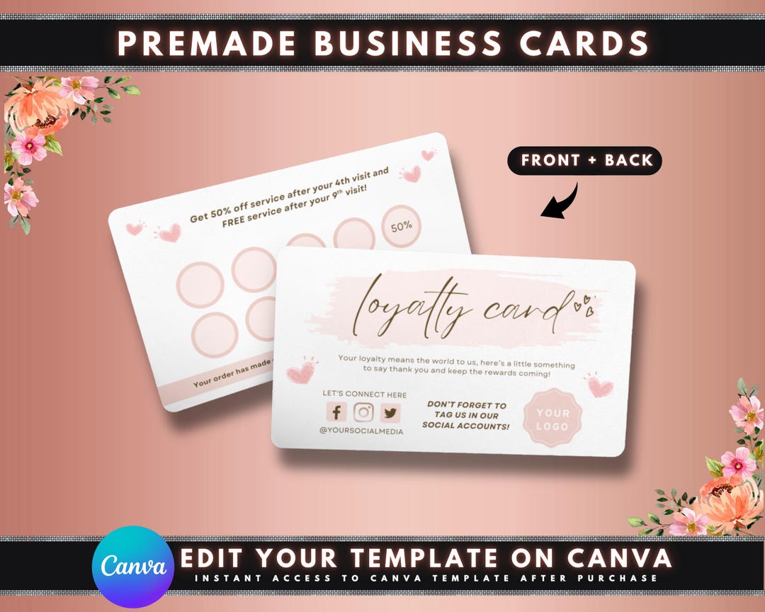 Loyalty Cards, DIY Marketing Cards Template Design, Beauty Business ...