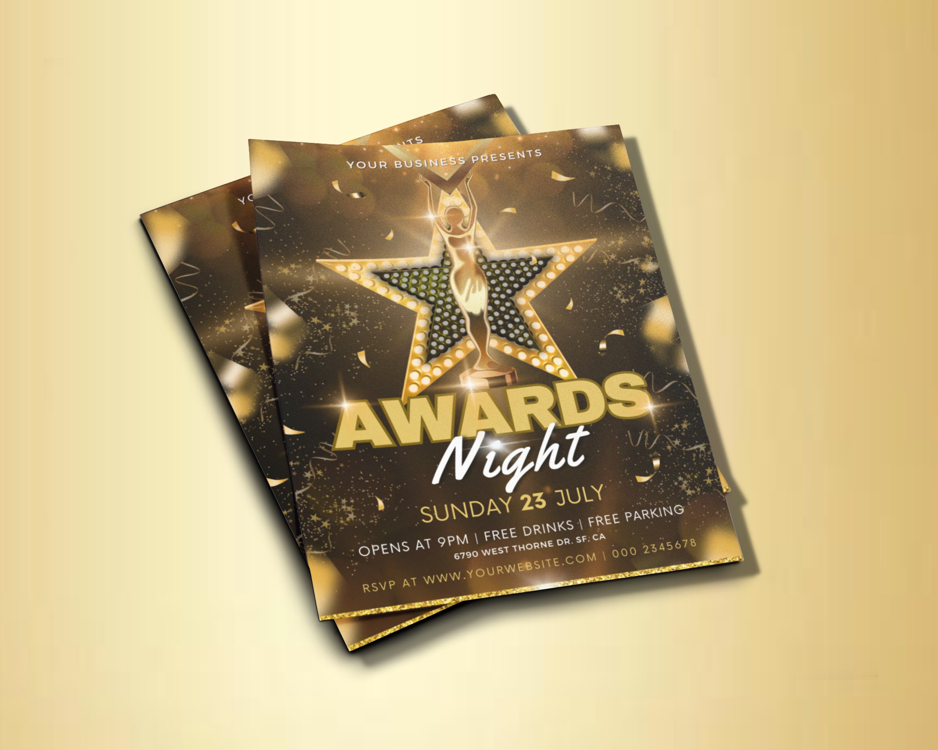 Awards Night Flyer, DIY Flyer Template Design, Business Event Flyer ...