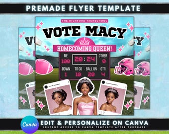 New!! Homecoming Flyer, DIY Flyer Template Design, Homecoming Queen ...