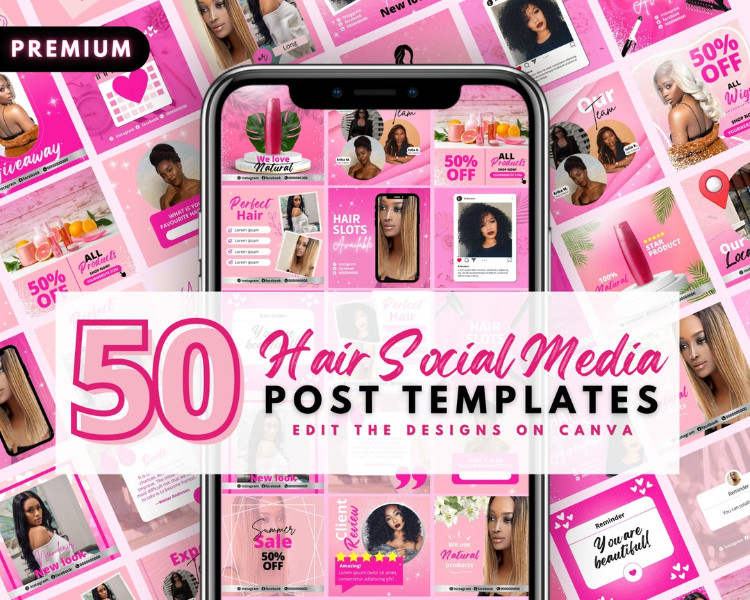 Hair Content Post Templates, DIY Flyer Design, Social Media Engagement ...