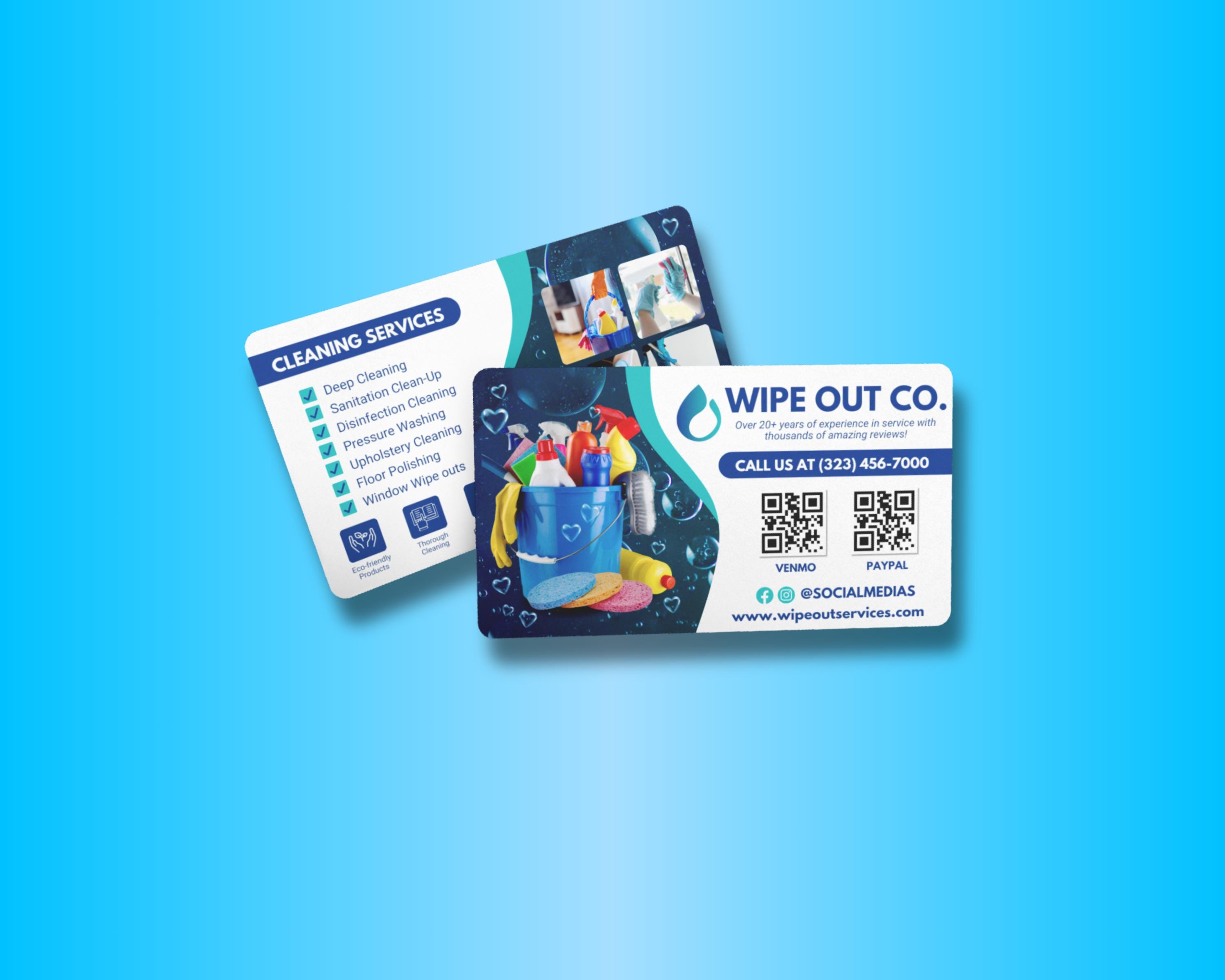 Cleaning Services Business Cards, DIY Canva Template Design ...