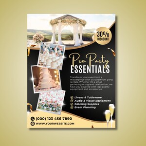 Party Essentials Rental Flyer, DIY Flyer Template Design, Event ...