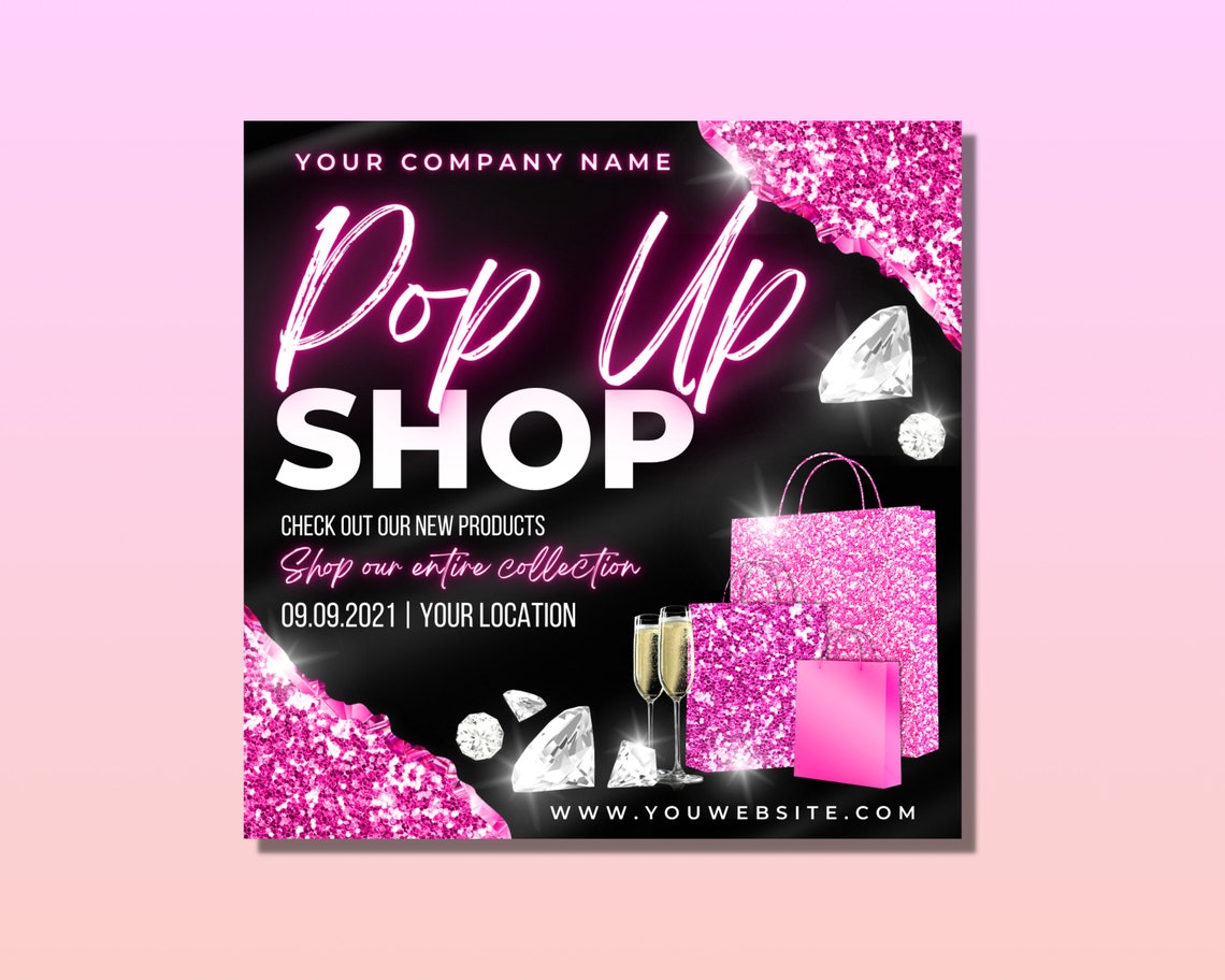 Pop up Shop Event Flyer, DIY Flyer Template Design, Shop Now Flyer, Sip ...