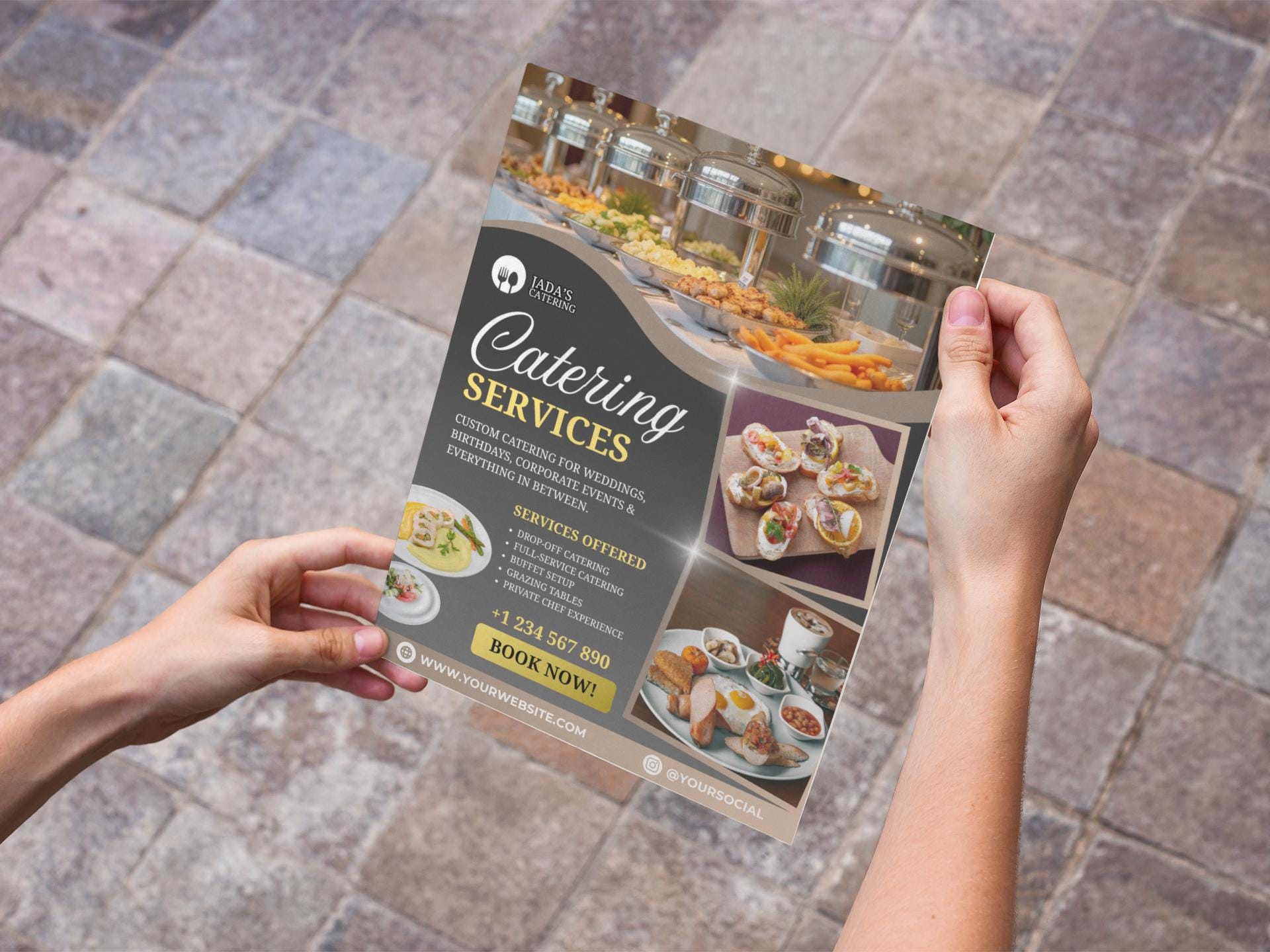 Catering Services Flyer, DIY Flyer Template Design, Food Catering Flyer ...