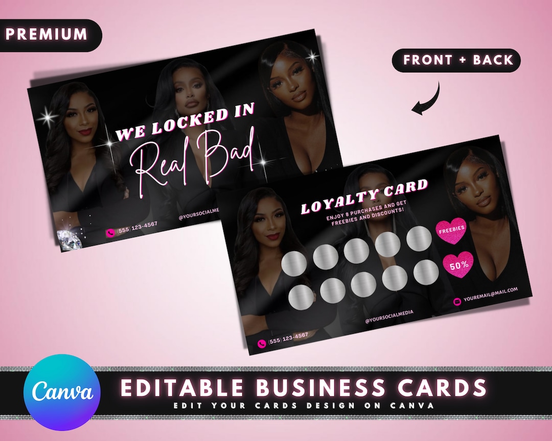 Beauty Loyalty Cards, DIY Marketing Cards Template Design, Nail ...