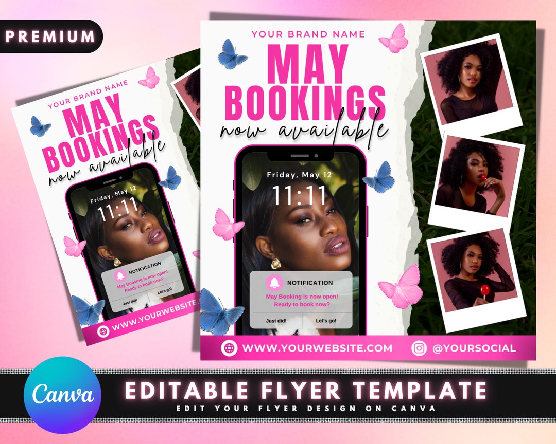 May Booking Flyer, DIY Flyer Template Design, Book Now Flyer ...