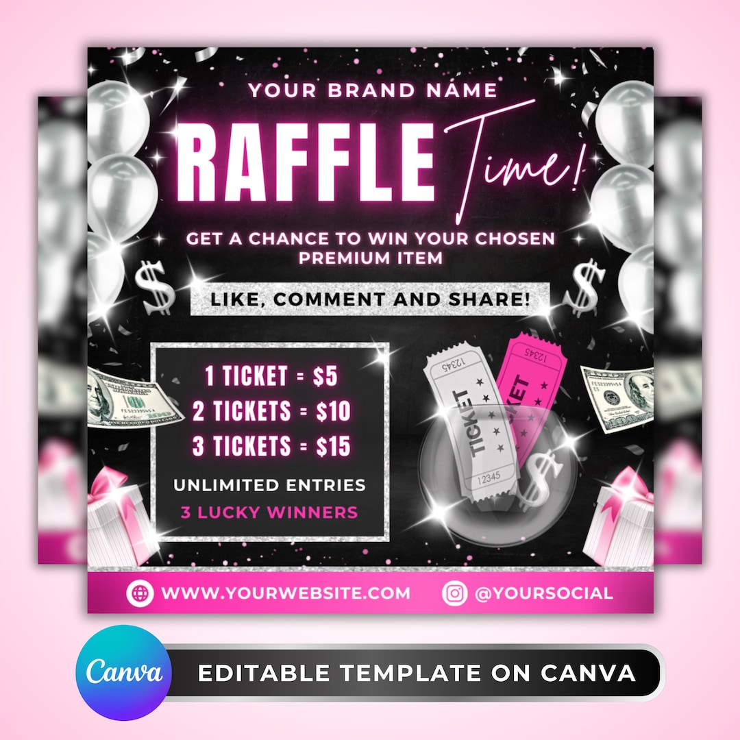 Raffle Flyer for Small Business: Beauty Giveaway Promo Design, Contest ...