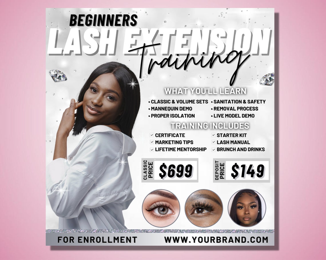 Lash Extension Training Flyer DIY Flyer Template Design - Etsy
