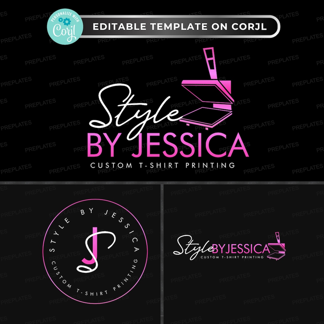 Heat Press Logo, Custom Printing Logo, DIY Logo Design Template, Heat ...