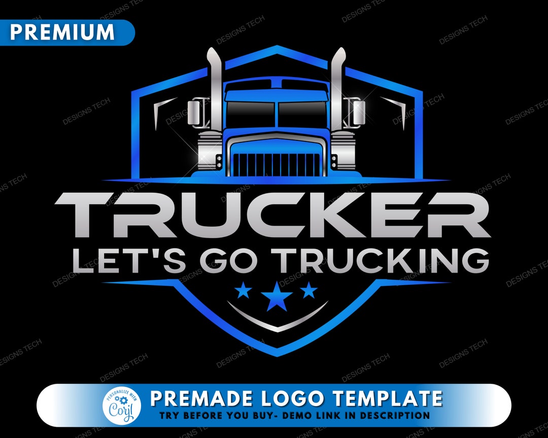 Truck Logo, DIY Logo Design Template, Blue Trucking Logo, Logistics ...