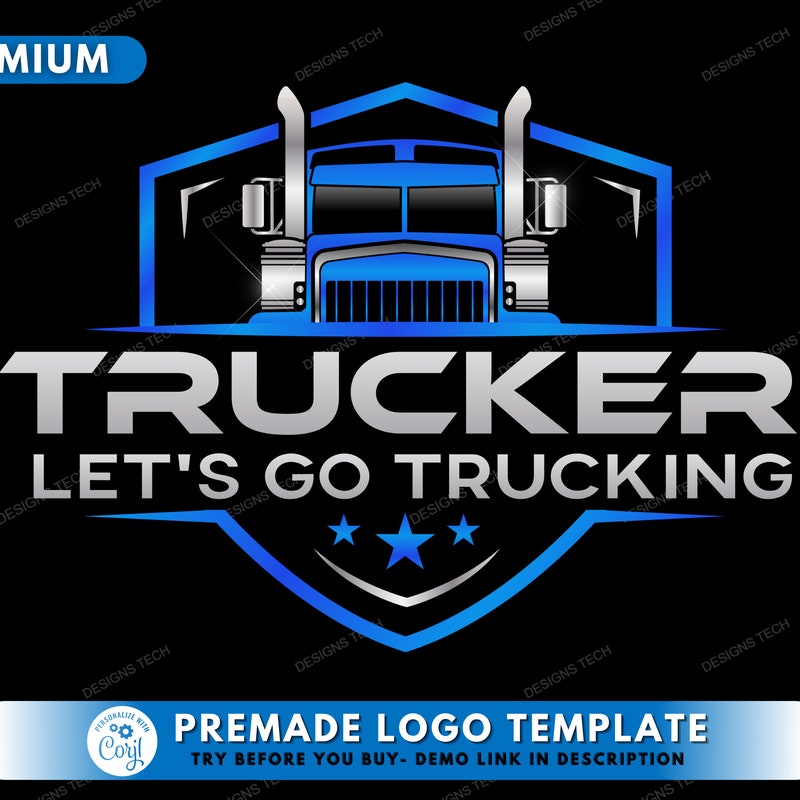 Transport Logo With Semi - Etsy UK