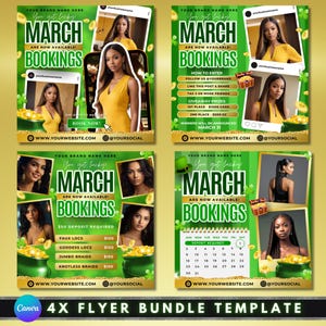 4X March Bookings Bundle Flyer, DIY Flyer Template Design, March ...