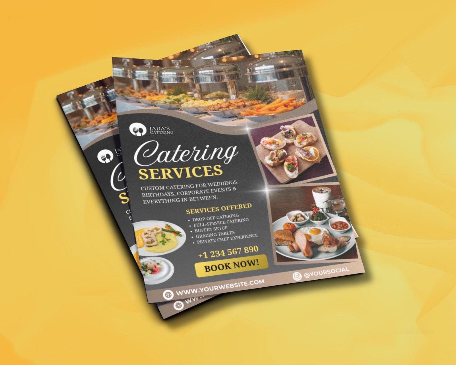 Catering Services Flyer, DIY Flyer Template Design, Food Catering Flyer ...