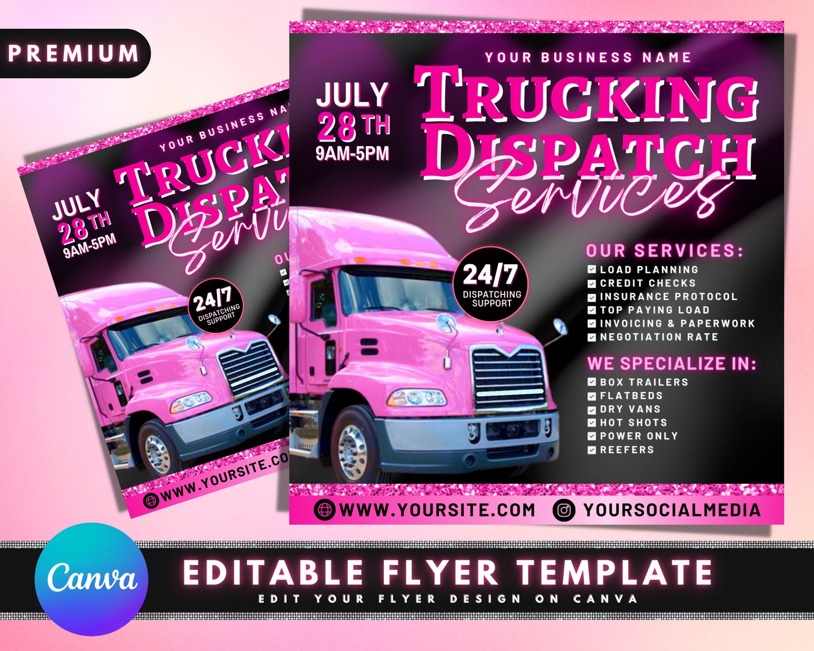 Truck Dispatcher Flyer DIY Flyer Template Design Trucking - Etsy