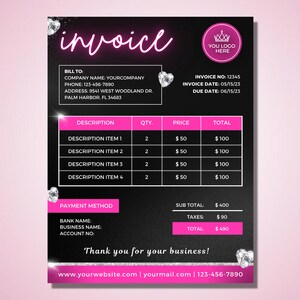 Beauty Business Invoice, DIY Invoice Template Design, Sales Invoice ...