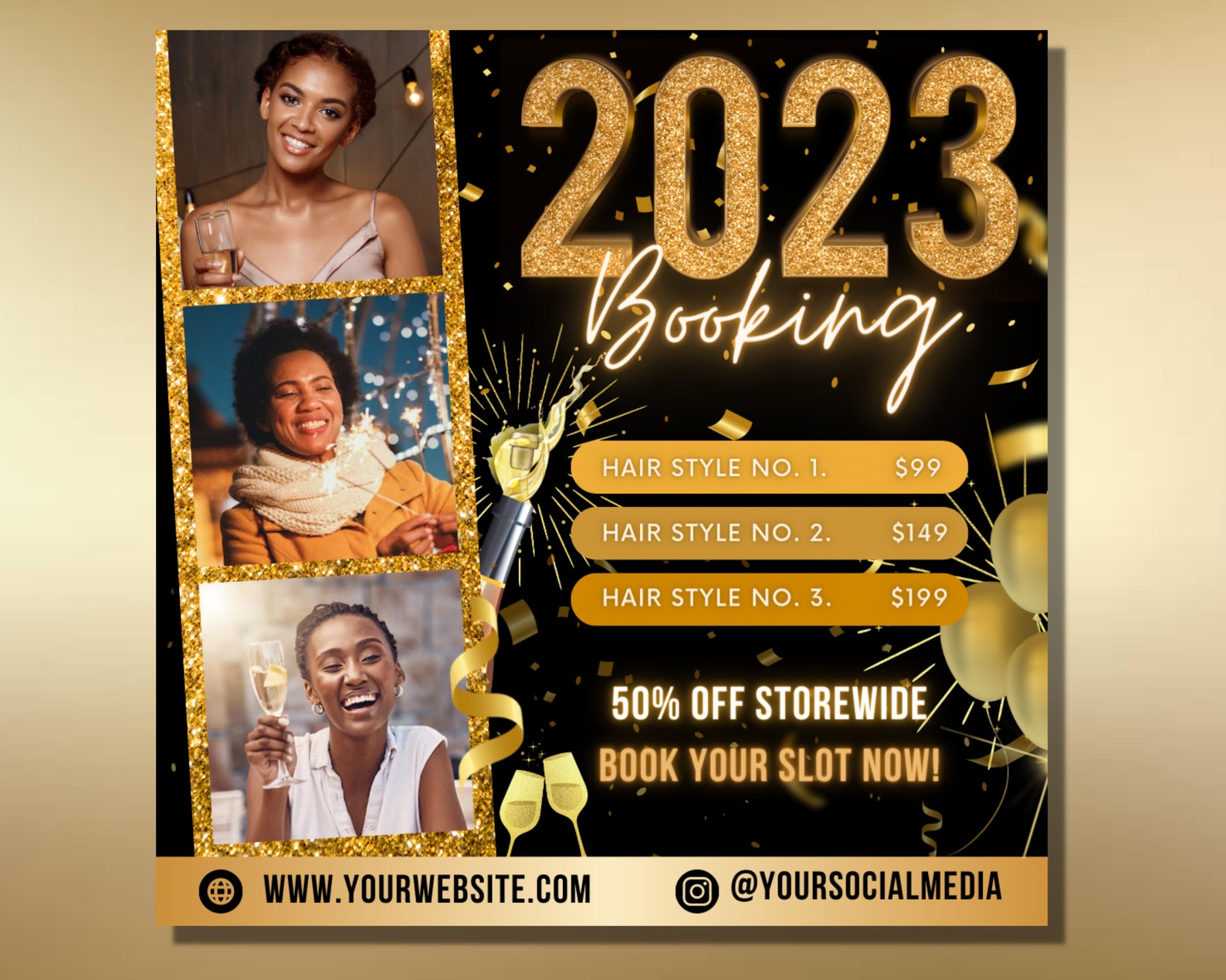 Book Now Flyer DIY Flyer Template Design Hair Flyer Booking - Etsy