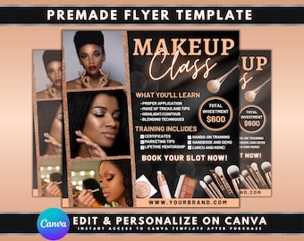 Makeup Course Flyer, DIY Flyer Template Design, Makeup Class Flyer ...