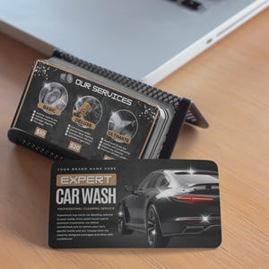 Car Detailing Business Card, DIY Canva Template Design, Auto Detailing ...
