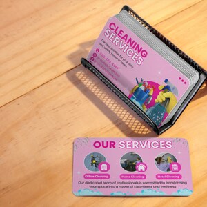 Cleaning Services Business Cards, DIY Canva Template Design ...