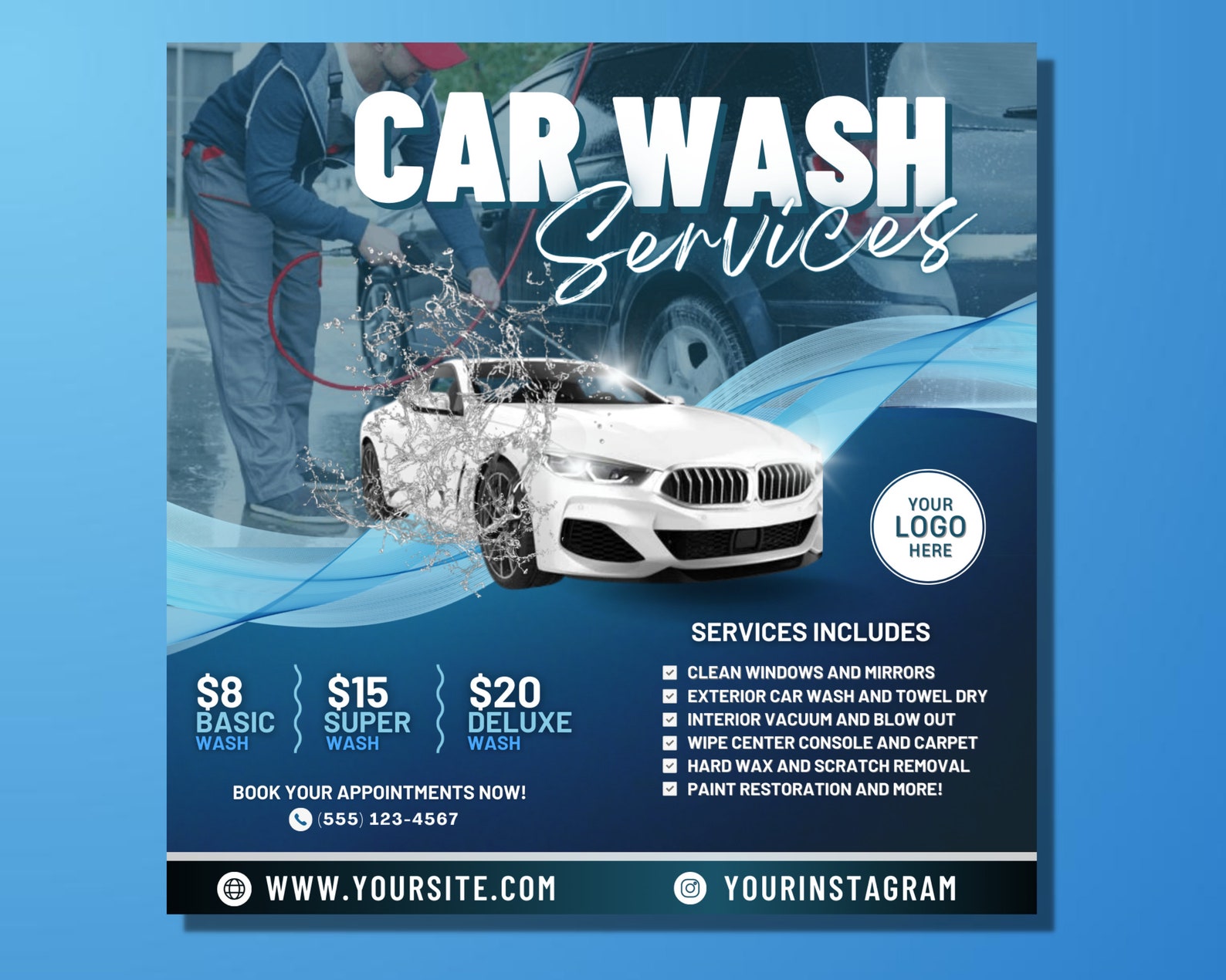 Car Wash Flyer DIY Flyer Template Design Car Detailing - Etsy