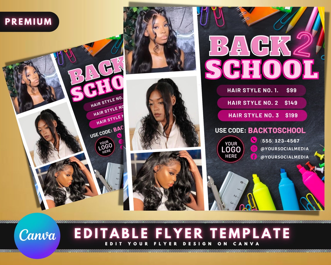 Back to School Flyer DIY Flyer Template Design Back to - Etsy