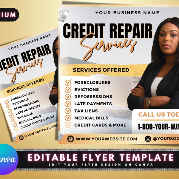 Credit Repair Business Cards Template - Etsy