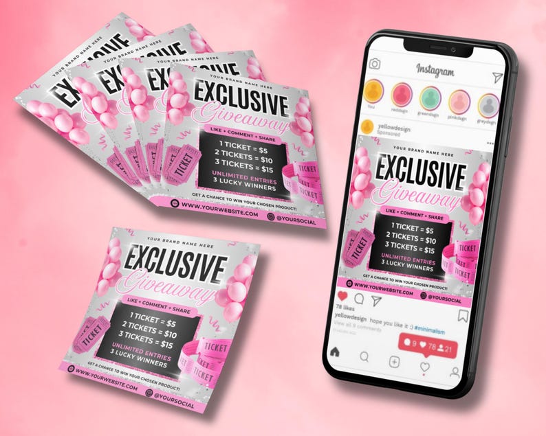 Giveaways Flyer, DIY Flyer Template Design, Contest Flyer, Win Prizes ...
