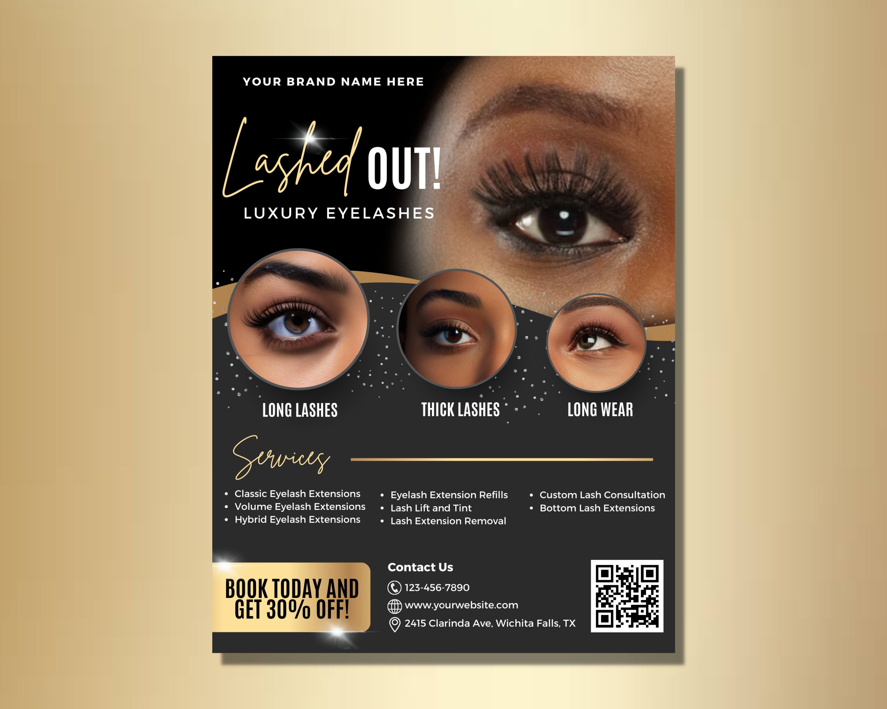 Lash Services Flyer, DIY Flyer Template Design, Lash Deals Flyer, Lash ...