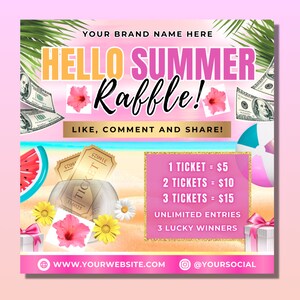 Summer Season Giveaway Flyer, DIY Flyer Template Design, Hair Raffle ...