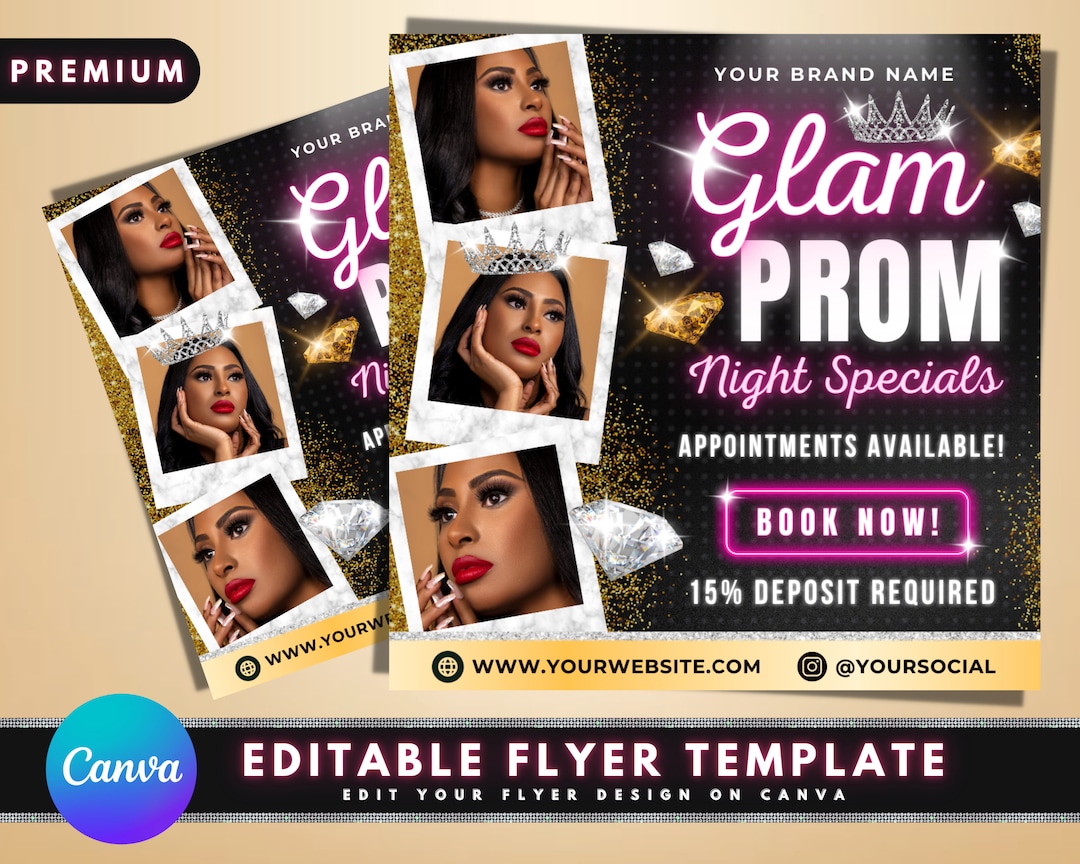 Prom Night Appointment Flyers, DIY Flyer Template Design, Prom Season ...