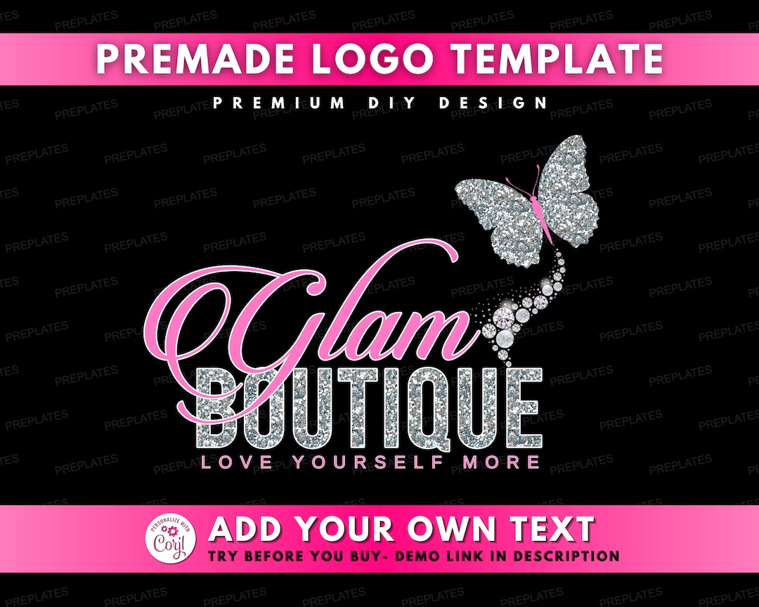 DIY Boutique Logo, Edit Yourself Beauty Logo Design, Butterfly Logo ...