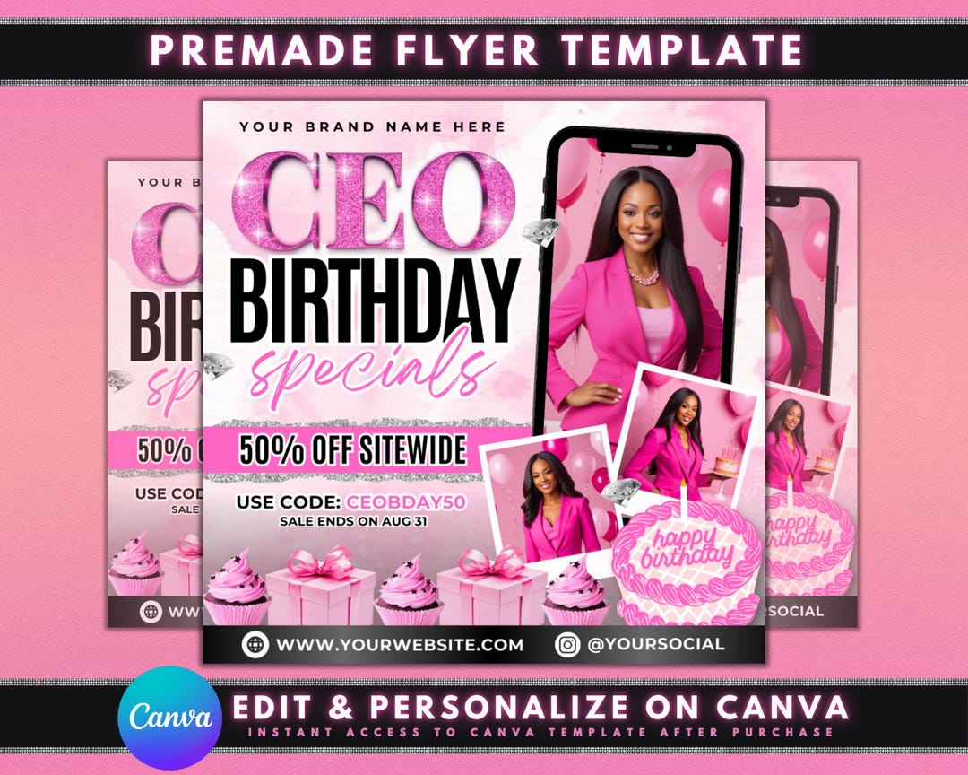 CEO Birthday Sale Flyer, DIY Flyer Template Design, Special Offers ...