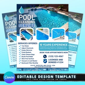 Pool Cleaning Service Flyer, DIY Flyer Template Design, Swimming Pool ...