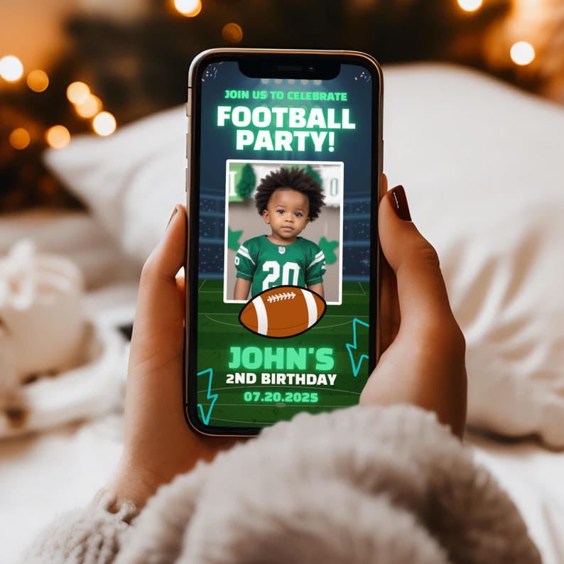 Animated Football Party Invitation, DIY Template Design, Football ...