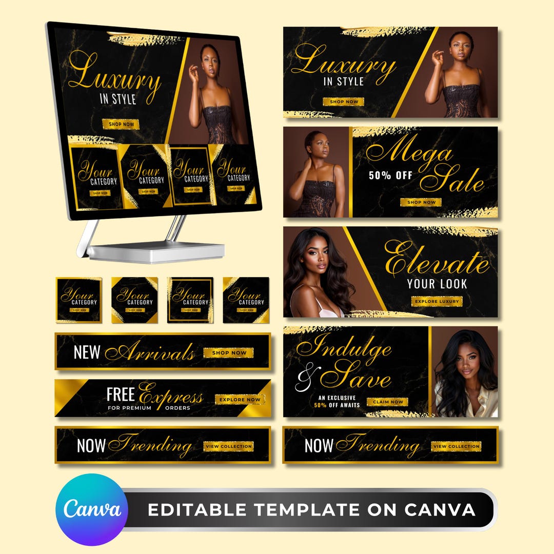 Website Banner Set: Beauty Boutique Web Banners for Shopify & Wix ...