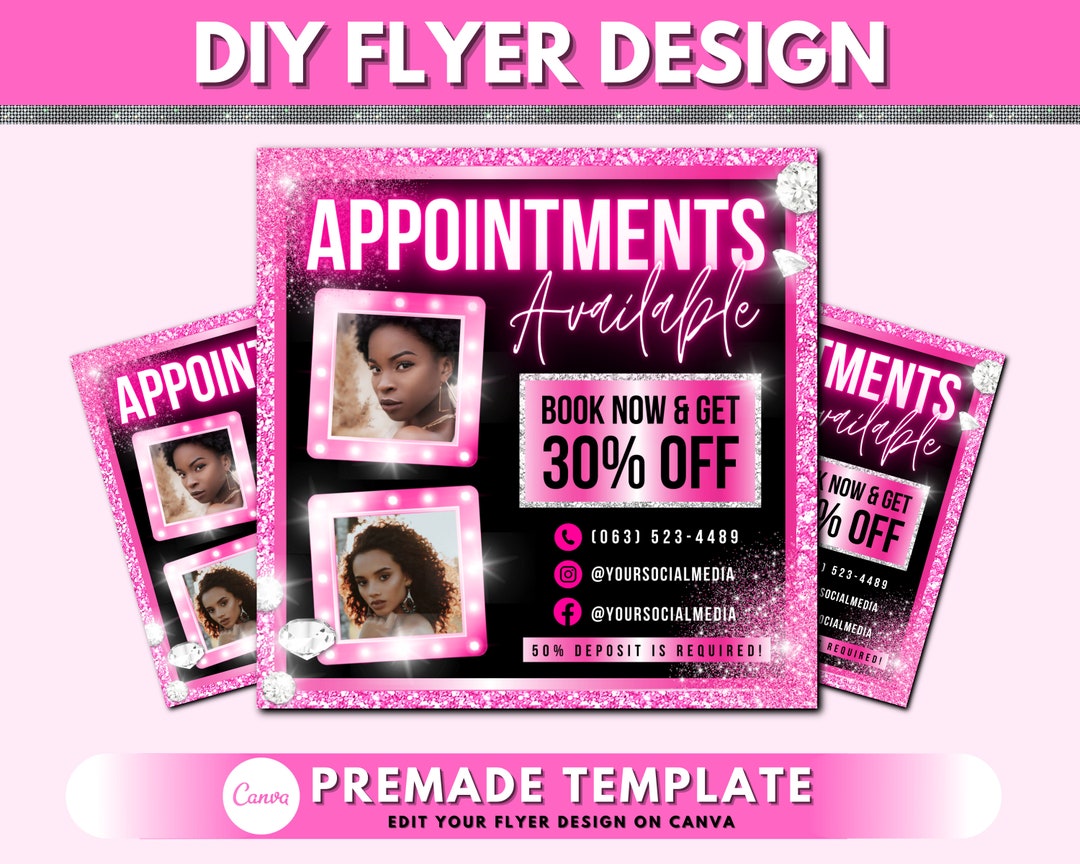 Appointment Flyer, Hair Flyer, Social Media Flyer, Book Now Flyer, DIY ...