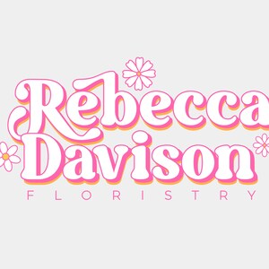 Retro Flower Logo, DIY Logo Design Template, Boho Logo, Vintage ...