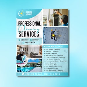 Professional Cleaning Services Flyer, DIY Flyer Template Design ...