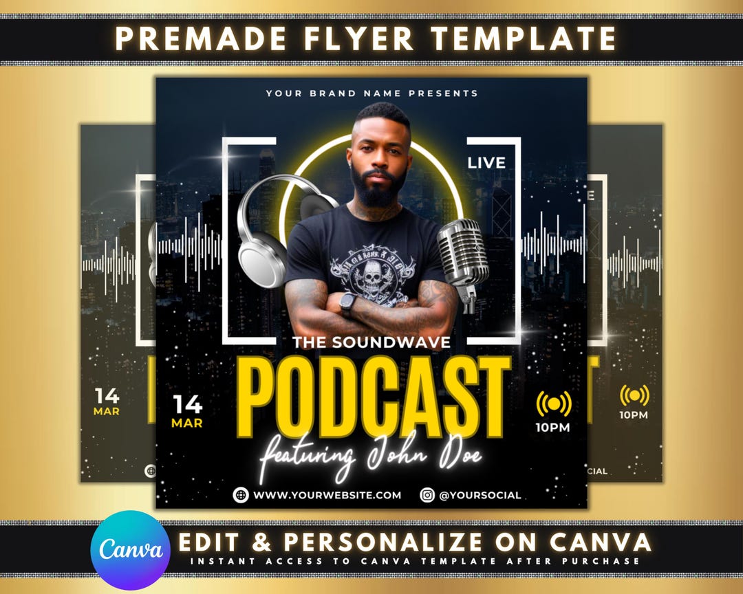 Podcast Flyer, DIY Flyer Template Design, Talk Show Flyer, Weekly ...