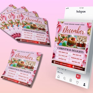 Christmas Sweet Treats Flyer, DIY Flyer Template Design, December Bake ...