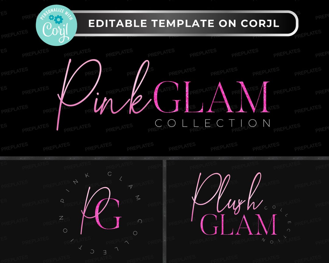 Editable Logo Template Corjl, Pink Glam Business Logo Design, Modern ...