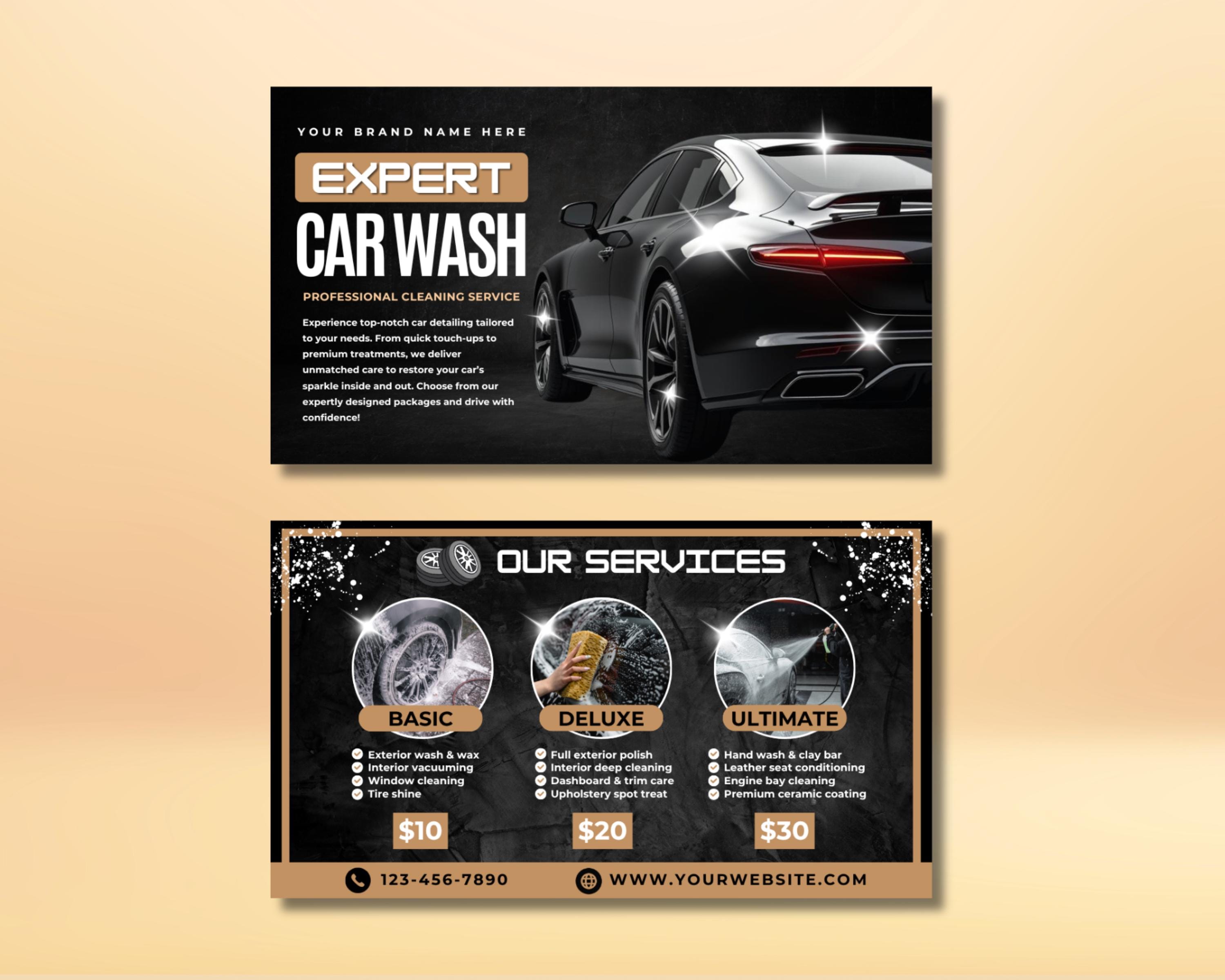 Car Detailing Business Card, DIY Canva Template Design, Auto Detailing ...